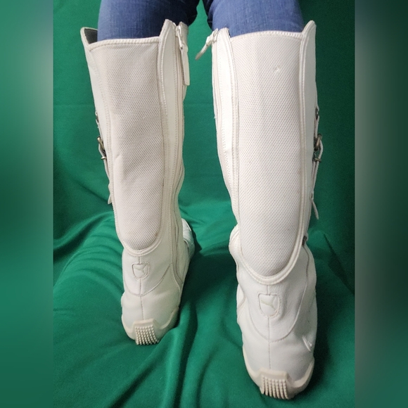 Puma | Shoes | Puma Berlin Moto Leather Boots Womens Size 95 White ...